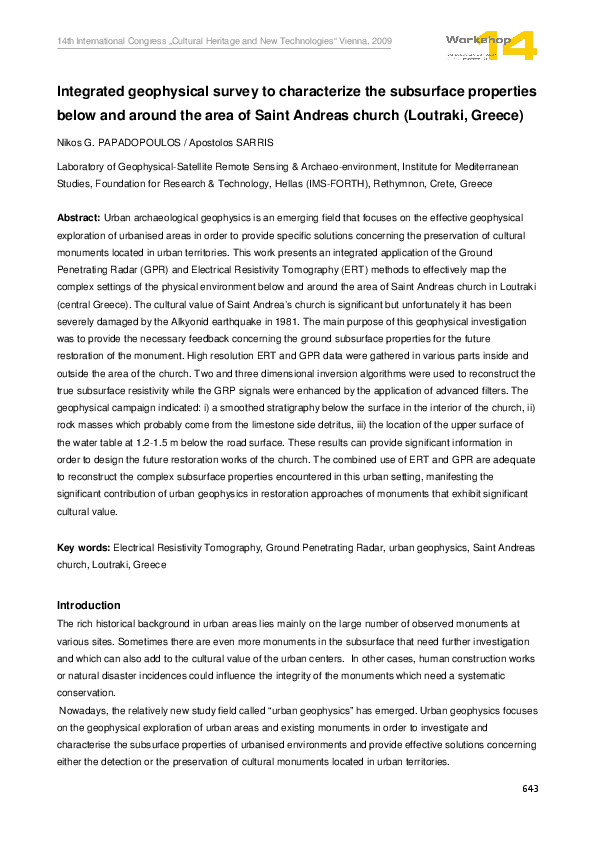 (PDF) Integrated geophysical survey to characterize the subsurface ...