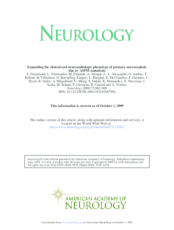 (PDF) Expanding the clinical and neuroradiologic phenotype of primary ...