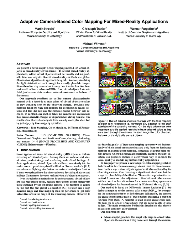 (PDF) Adaptive camera-based color mapping for mixed-reality applications