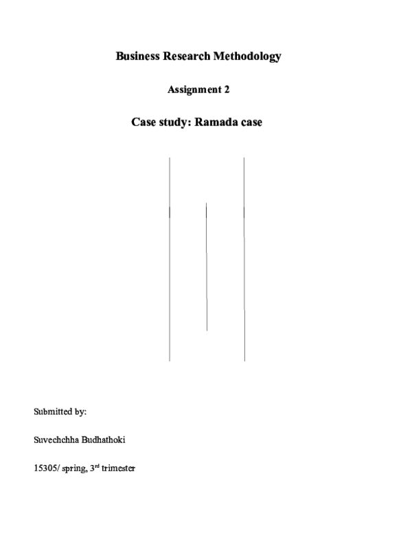 (DOC) Business Research Methodology Assignment 2 Case study: Ramada case