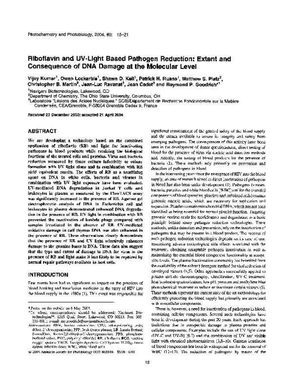 (PDF) Riboflavin and UV-Light Based Pathogen Reduction: Extent and ...