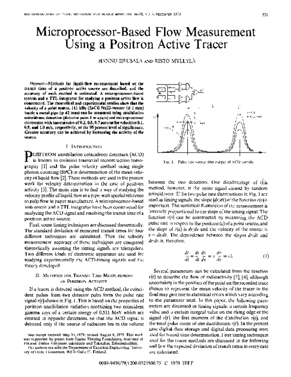 (PDF) Microprocessor-Based Flow Measurement Using a Positron Active Tracer