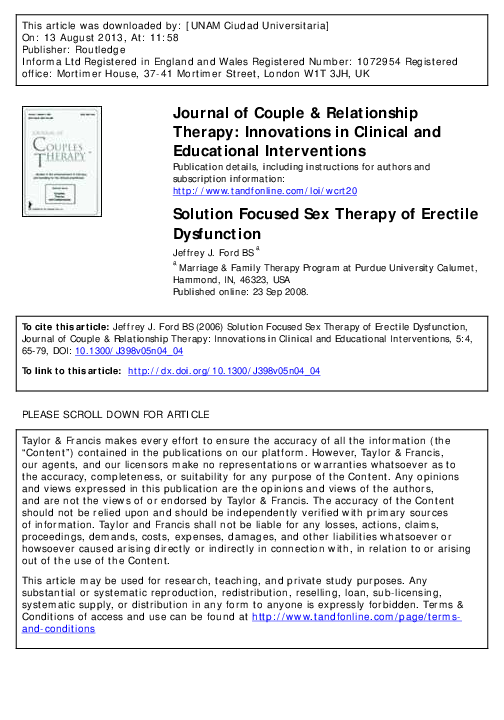 (PDF) Journal of Couple & Relationship Therapy: Innovations in Clinical ...