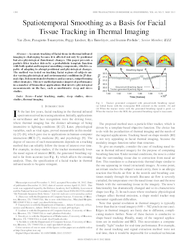 (PDF) Spatiotemporal Smoothing as a Basis for Facial Tissue Tracking in ...