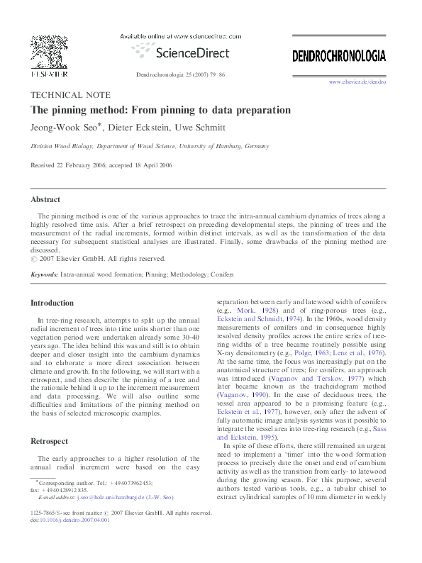 (PDF) The pinning method: From pinning to data preparation