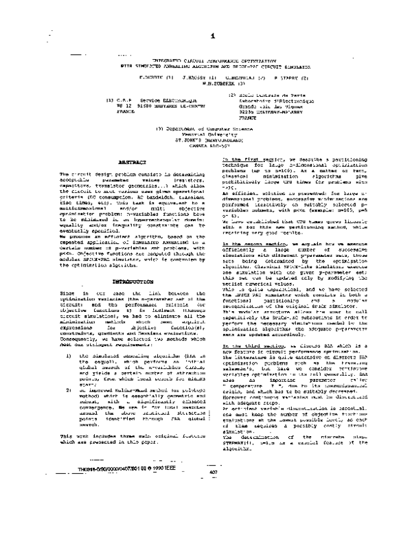 Pdf Integrated Circuit Performance Optimization With Simulated Annealing Algorithm And Spice