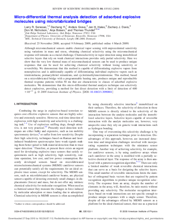 (PDF) Micro-differential thermal analysis detection of adsorbed ...