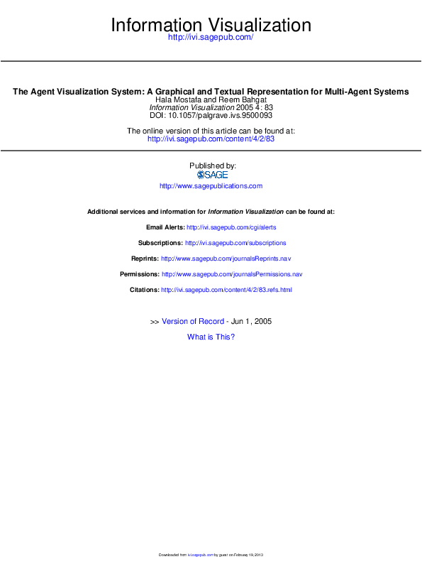 (PDF) The agent visualization system: a graphical and textual representation for multi-agent systems