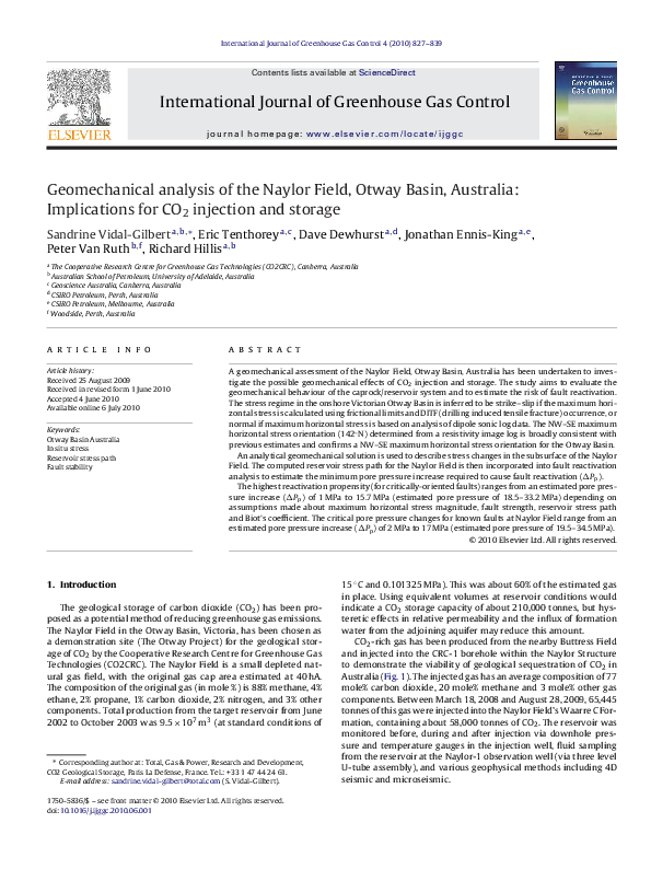 (PDF) Geomechanical Analysis of the Naylor Field, Otway Basin ...