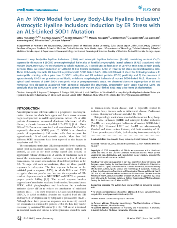 (PDF) An In Vitro Model for Lewy Body-Like Hyaline Inclusion/Astrocytic ...