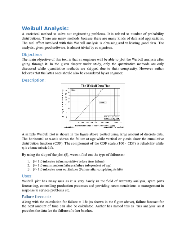 Weibull Analysis