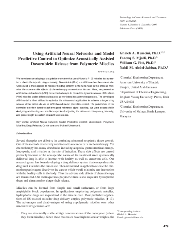 (PDF) Using Artificial Neural Networks and Model Predictive Control to Optimize Acoustically ...