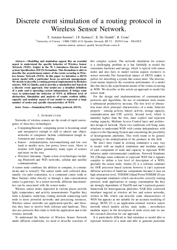 Pdf Discrete Event Simulation Of A Routing Protocol In Wireless