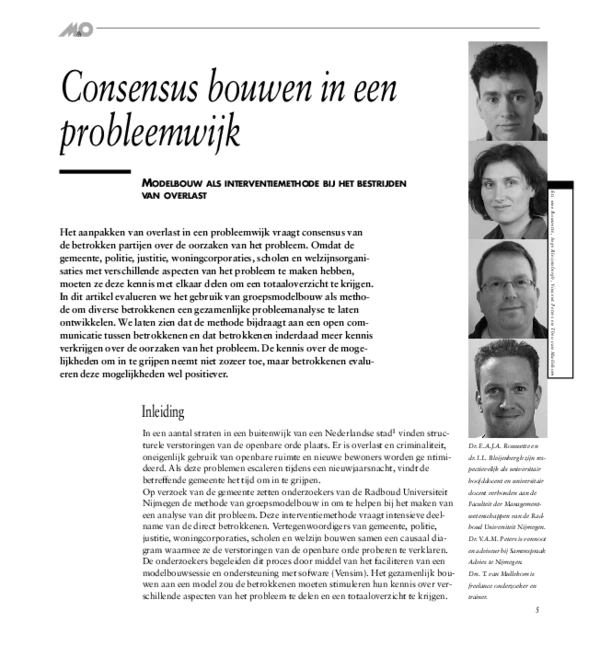(PDF) Consensus bouwen in een probleemwijk. Modelbouw als ...
