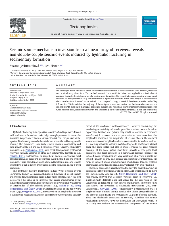 (PDF) Seismic source mechanism inversion from a linear array of ...