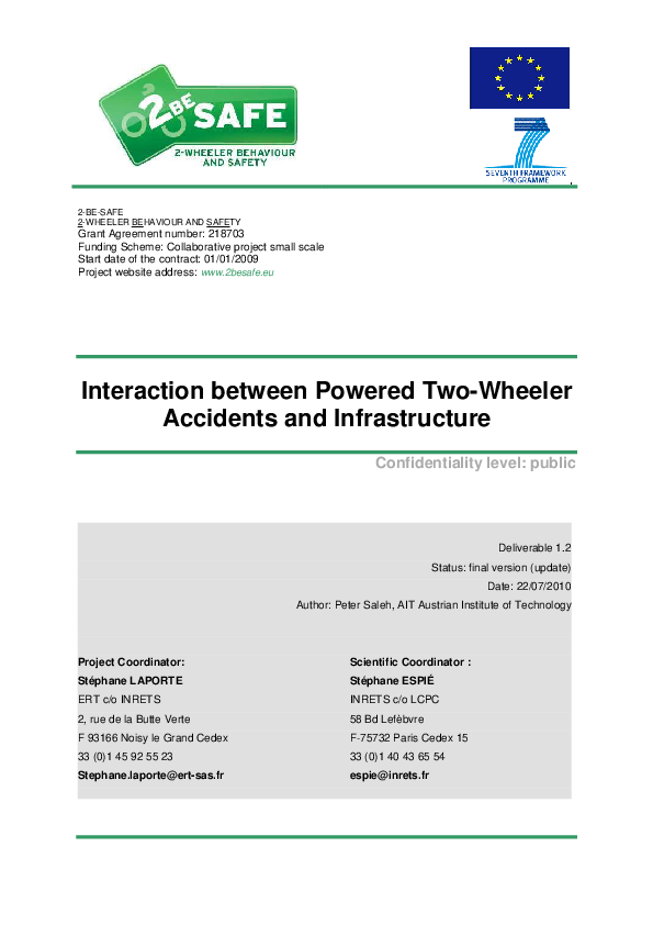 (PDF) 2-BE-SAFE 2-WHEELER BEHAVIOUR AND SAFETY Interaction between ...