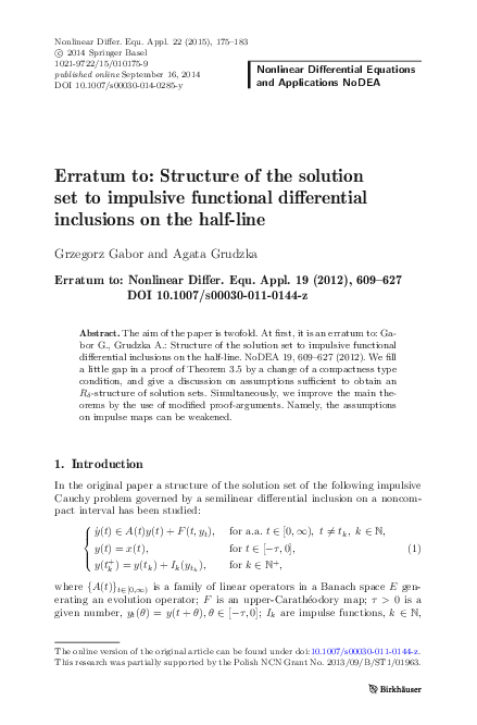 (PDF) Nonlinear Differential Equations and Applications NoDEA Erratum to: Structure of the ...