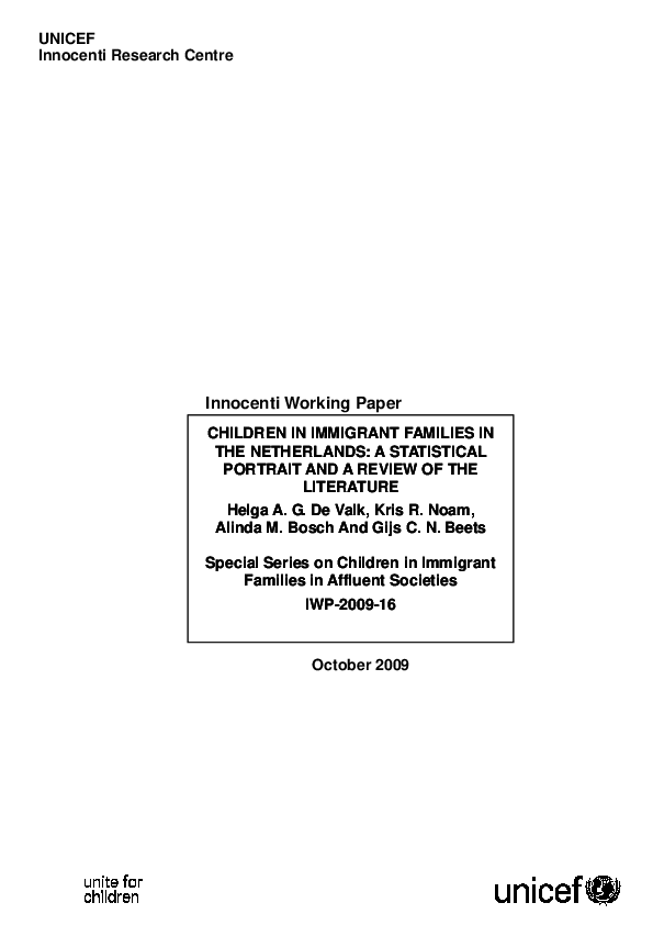 (PDF) Children in Immigrant Families in the Netherlands: A statistical ...