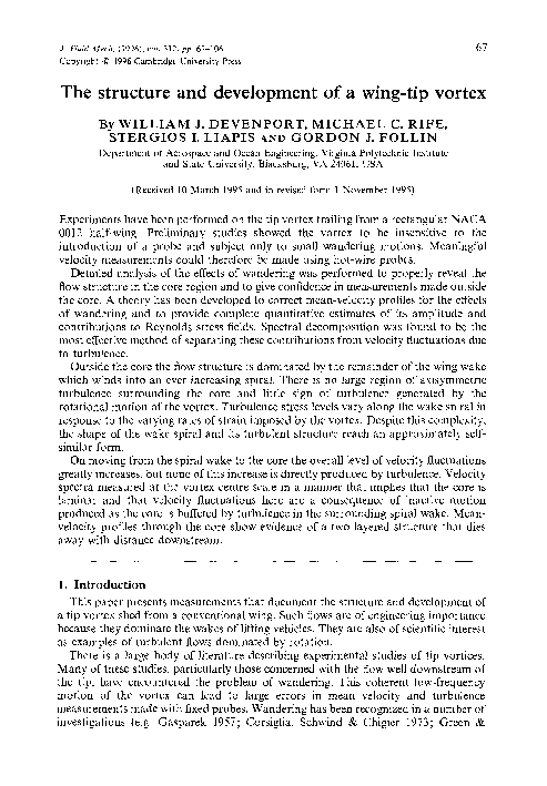 (PDF) The structure and development of a wing-tip vortex