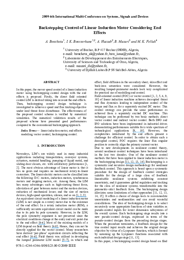 (PDF) Backstepping control of linear induction motor considering end effects
