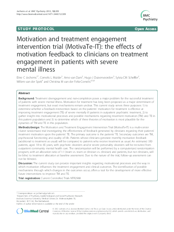 (PDF) Motivation and treatment engagement intervention trial (MotivaTe ...