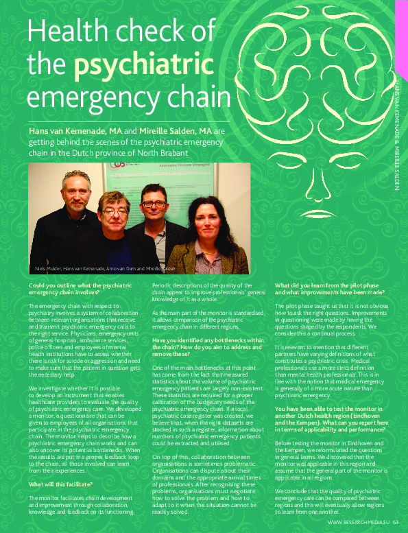 (PDF) Health check of the psychiatric emergency chain. International ...