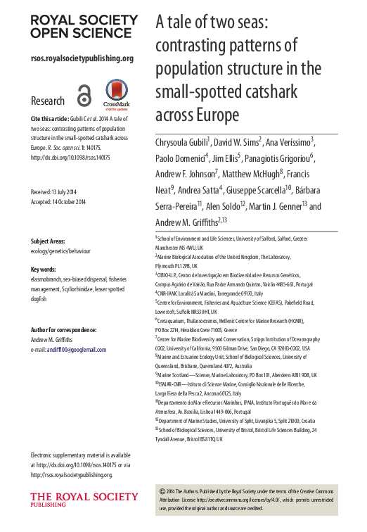 (PDF) A tale of two seas: contrasting patterns of population structure ...