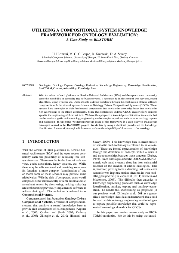 (PDF) Utilizing a Compositional System Knowledge Framework for Ontology Evaluation: A Case Study ...