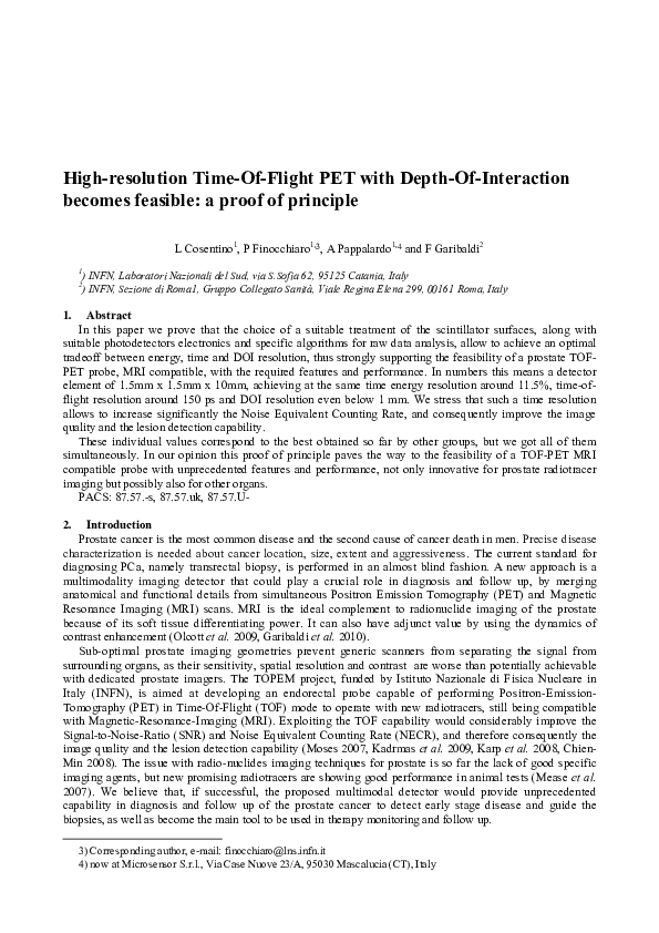(PDF) High-resolution Time-Of-Flight PET with Depth-Of-Interaction becomes feasible: a proof of ...