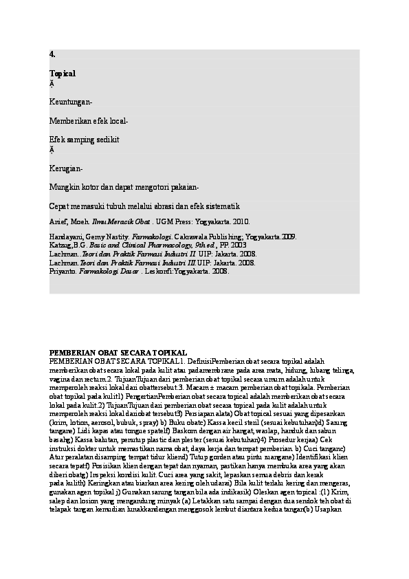 (DOC) PEMBERIAN OBAT SECARA TOPIKAL