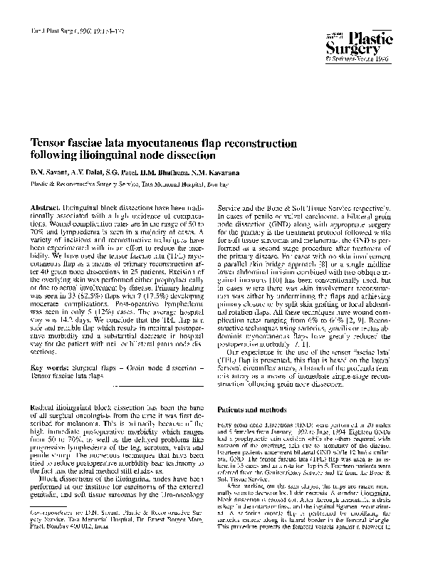 (PDF) Tensor fasciae lata myocutaneous flap reconstruction following ...