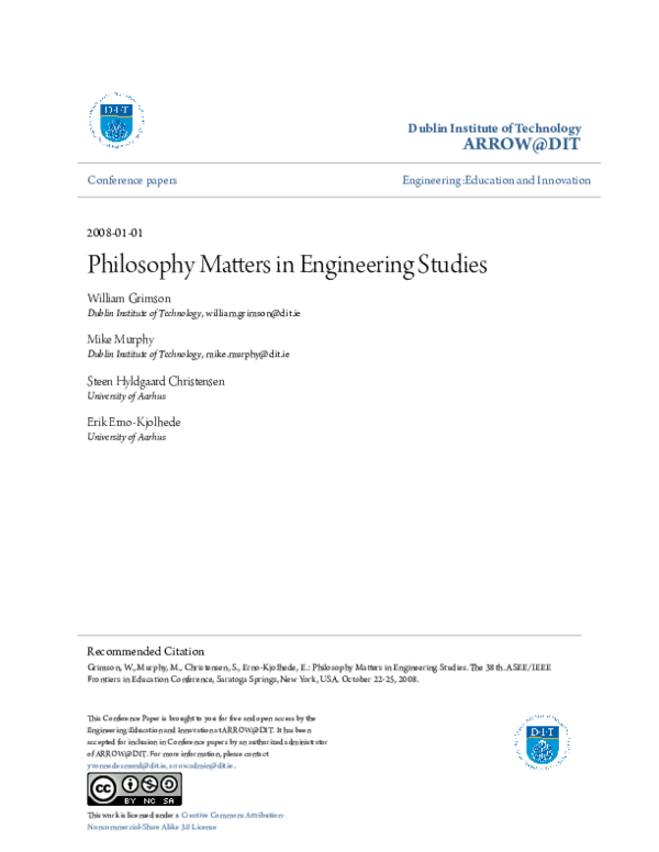 (PDF) Philosophy matters in engineering studies