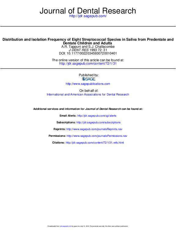 (PDF) Distribution and Isolation Frequency of Eight Streptococcal ...