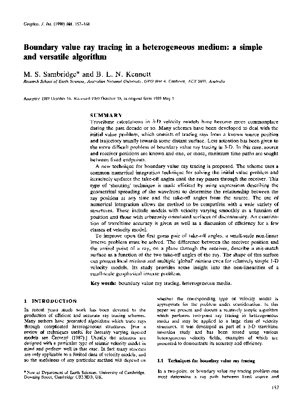 (PDF) Boundary value ray tracing in a heterogeneous medium: a simple ...