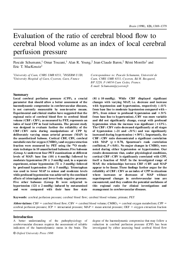 (PDF) The Effect of Cerebral Infarction on the Regional Cerebral Blood Flow of the Contralateral ...