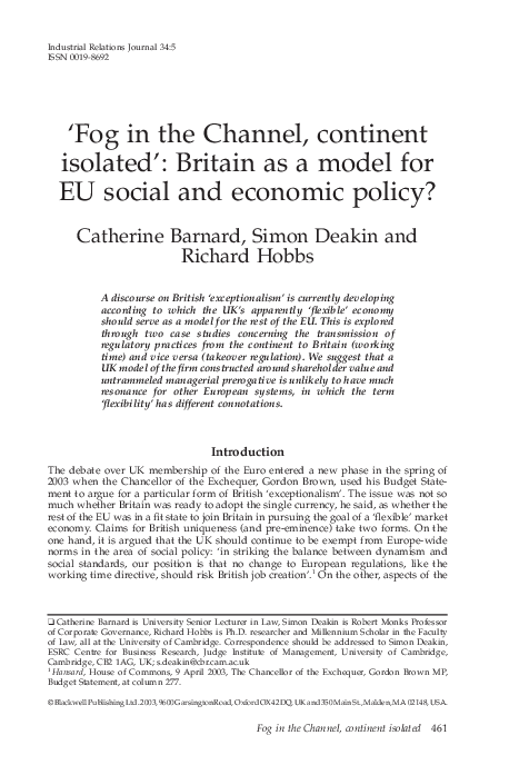 (PDF) Fog in the Channel, continent isolated': Britain as a model for ...