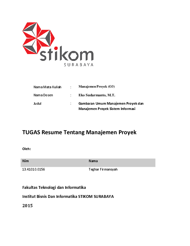 (PDF) Gambaran Umum Manajemen Proyek dan Manajemen Proyek Sistem Informasi