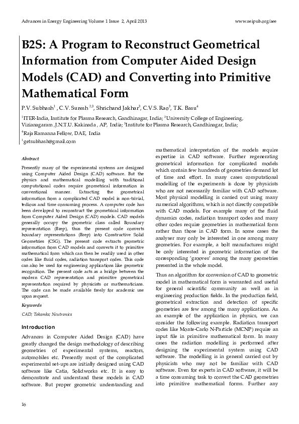 Pdf B2s A Program To Reconstruct Geometrical Information From Computer Aided Design Models