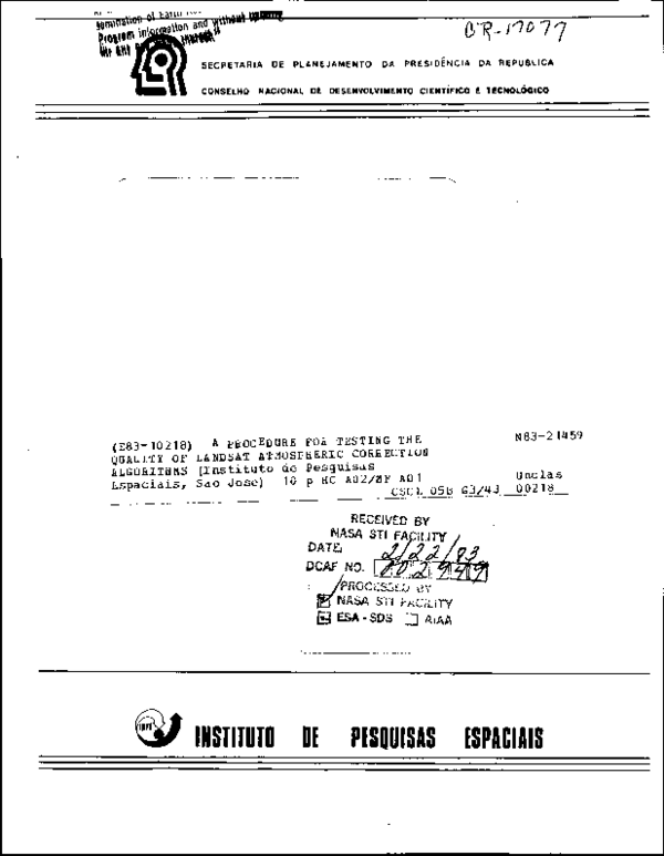 Pdf A Procedure For Testing The Quality Of Landsat Atmospheric Correction Algorithms