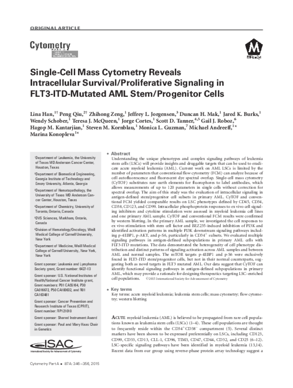 (PDF) Single-cell mass cytometry reveals intracellular survival ...