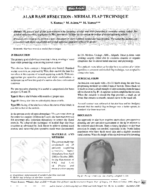 (PDF) Alar base resection Medial flap technique