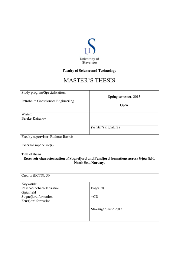 (PDF) Faculty of Science and Technology MASTER'S THESIS