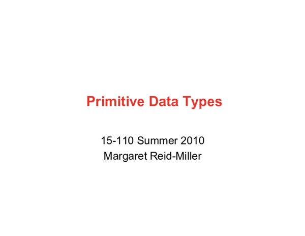 (PDF) Primitive Data Types
