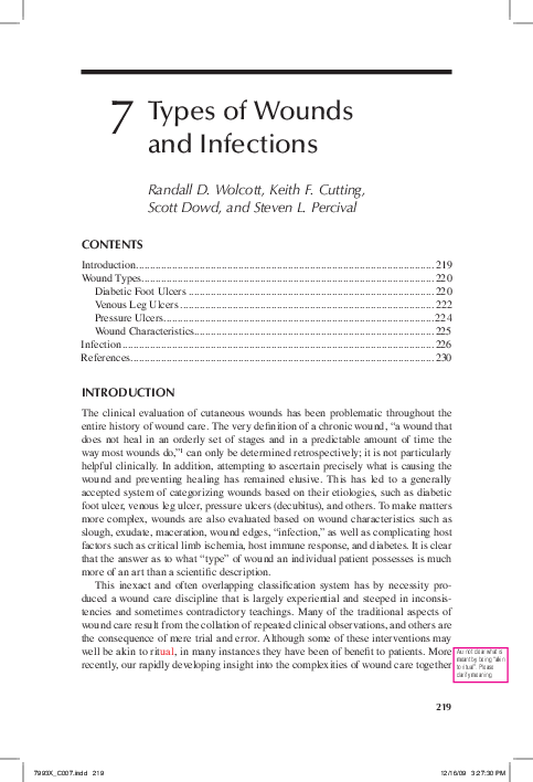 (PDF) Types of Wounds and Infections