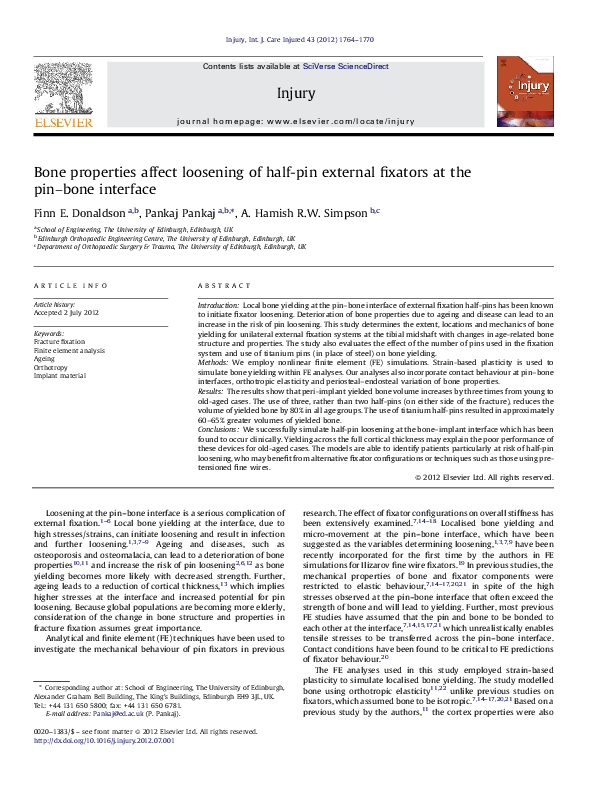 (PDF) Bone properties affect loosening of half-pin external fixators at ...