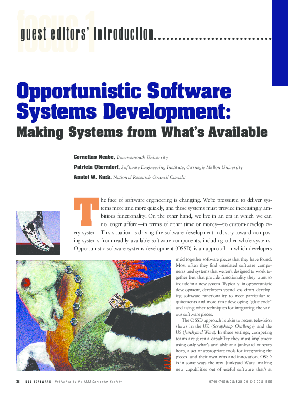 (PDF) Opportunistic Software Systems Development: Making Systems from ...