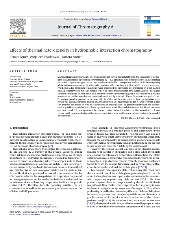 (PDF) Altering efficiency of hydrophobic interaction chromatography by ...