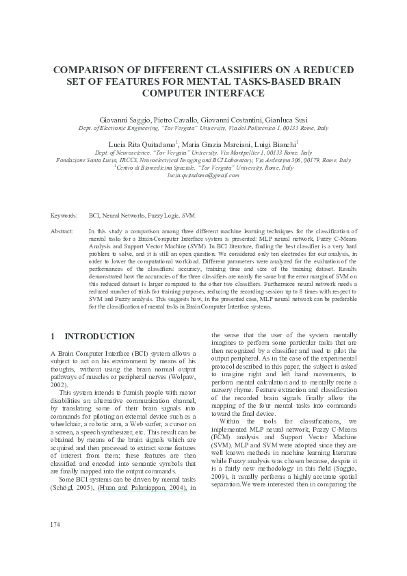 (PDF) Comparison of Different Classifiers on a Reduced Set of Features for Mental Tasks-based ...