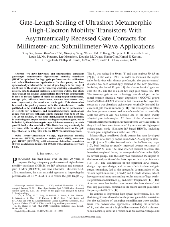 (PDF) Gate-Length Scaling of Ultrashort Metamorphic High-Electron ...