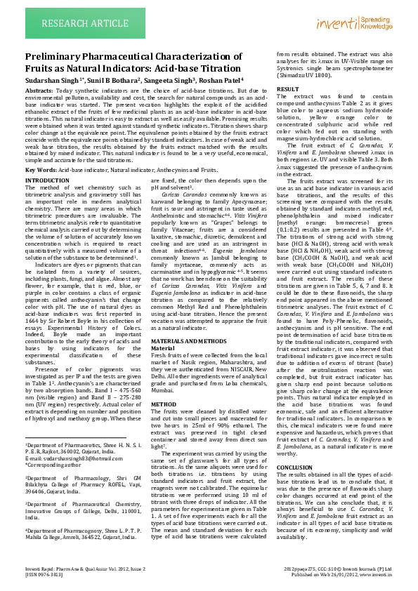 (PDF) Preliminary Pharmaceutical Characterization of Some Flowers as ...
